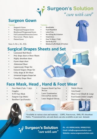 MEDICAL EQUIPMENTS By Surgeons Solution | PDF