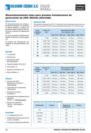 Catálogo Técnico Energía Solar Térmica de Salvador Escoda 2002 | PDF