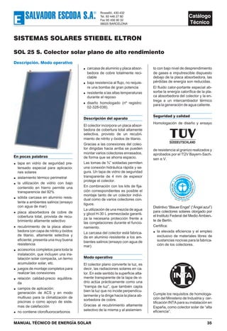 Catálogo Técnico Energía Solar Térmica de Salvador Escoda 2002 | PDF