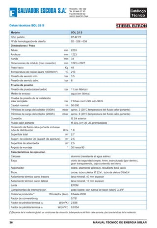 Catálogo Técnico Energía Solar Térmica de Salvador Escoda 2002 | PDF
