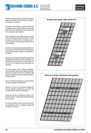 Catálogo Técnico Energía Solar Térmica de Salvador Escoda 2002 | PDF