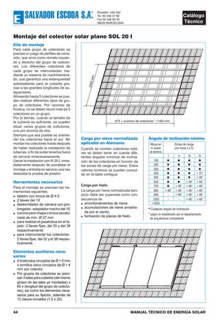 Catálogo Técnico Energía Solar Térmica de Salvador Escoda 2002 | PDF
