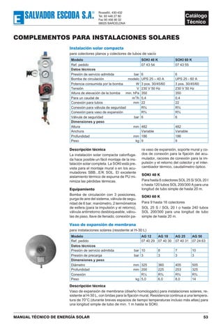 Catálogo Técnico Energía Solar Térmica de Salvador Escoda 2002 | PDF