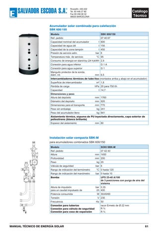 Catálogo Técnico Energía Solar Térmica de Salvador Escoda 2002 | PDF
