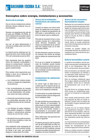 Catálogo Técnico Energía Solar Térmica de Salvador Escoda 2002 | PDF