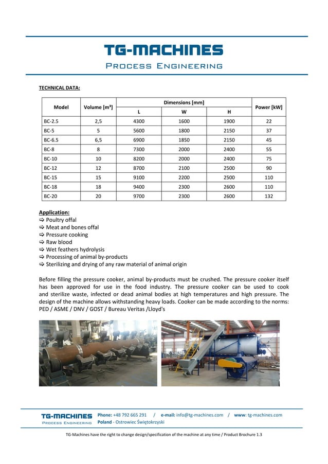 Meat rendering and fish meal processing machines | PDF