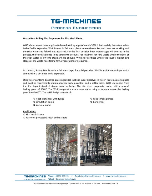 Meat rendering and fish meal processing machines | PDF