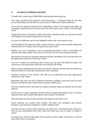 Automatic Espresso Machines | PDF | Household Supplies | Shopping