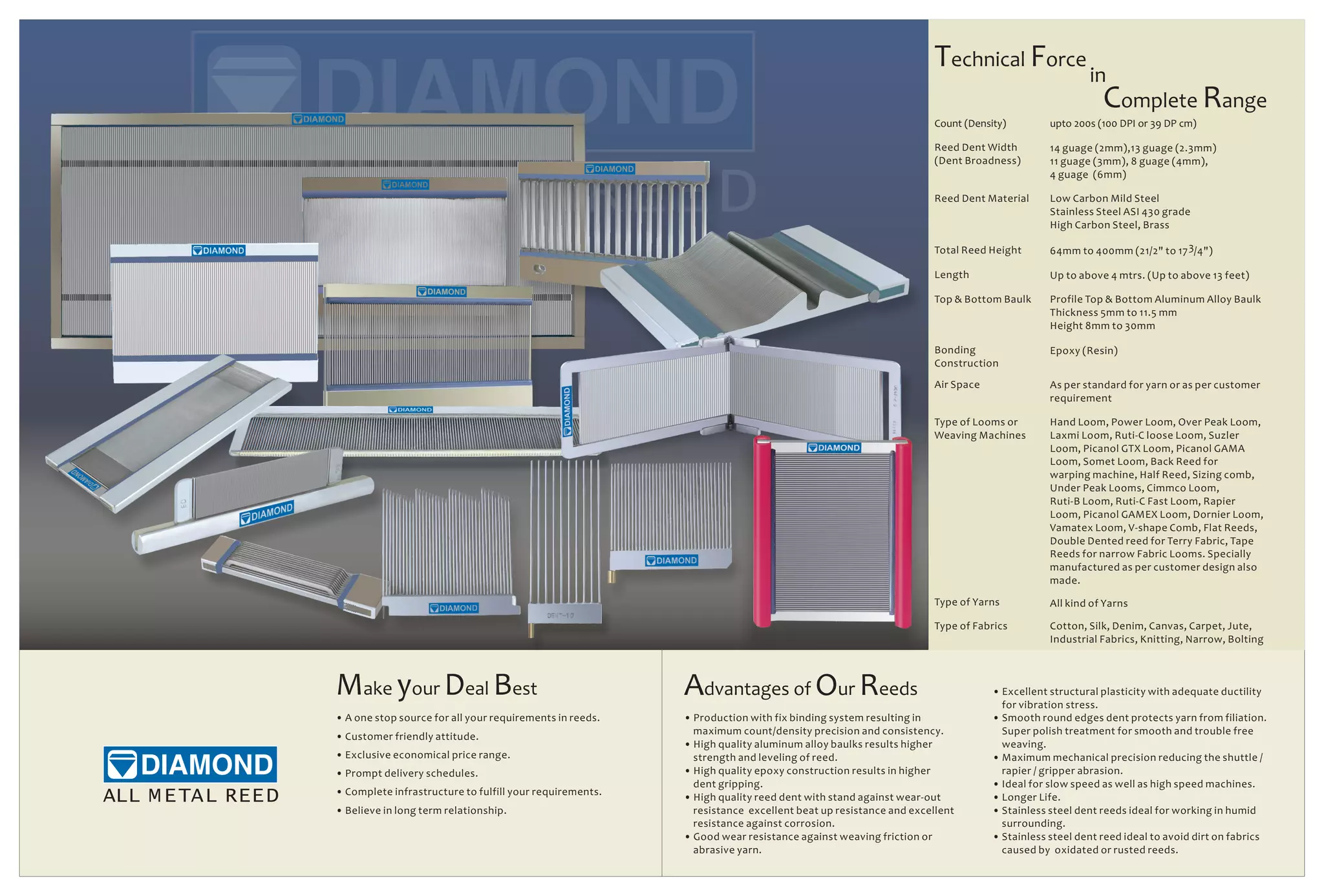 Picanol Reed, Diamond Brand Reeds | PDF