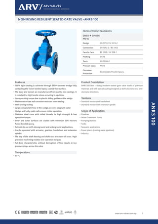Catalogue ARV valve - gate valves, check valves | PDF