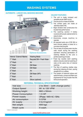 Linear Vial Washing Machine | PDF