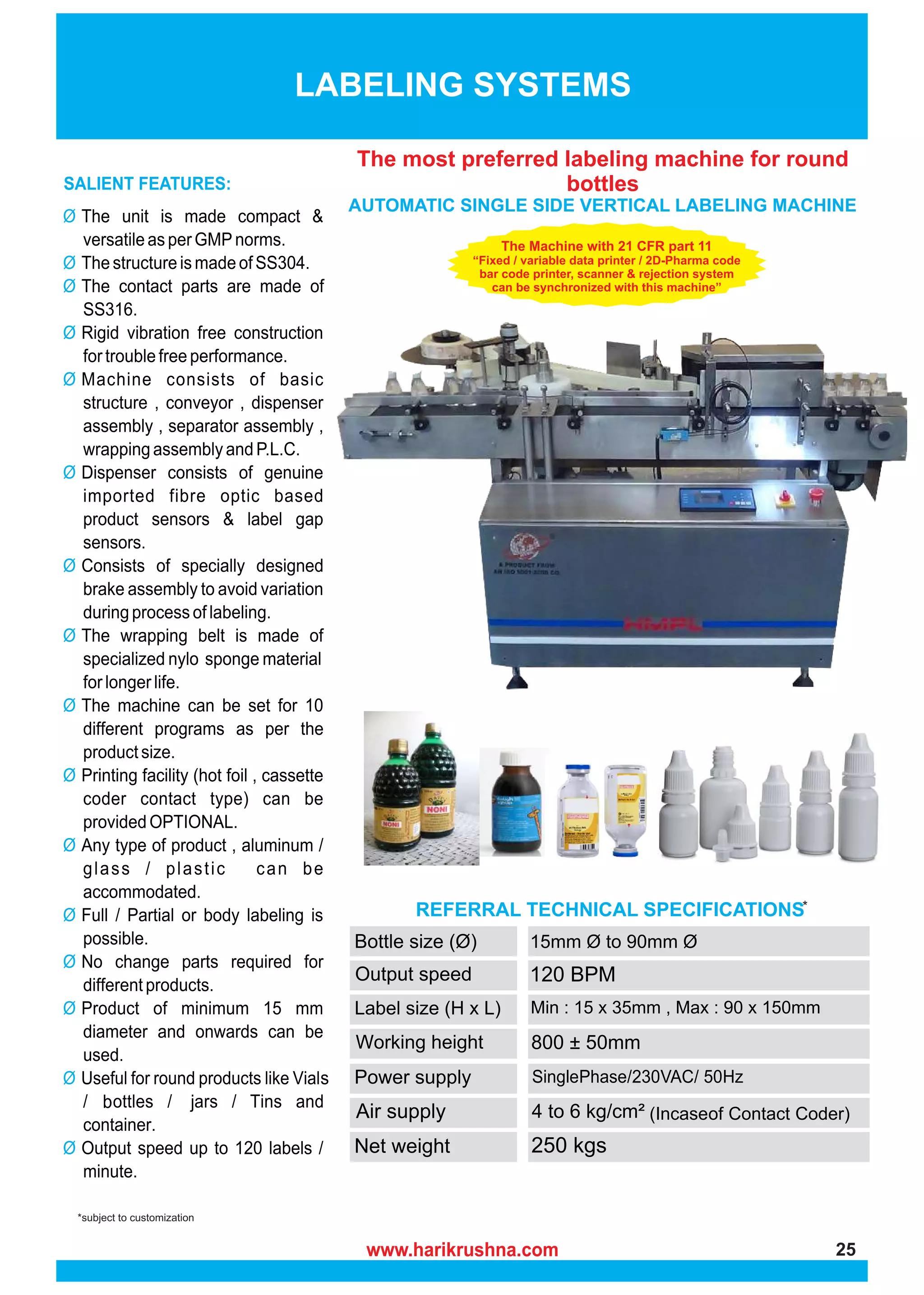 Pharma Liquid Packing Line | PDF