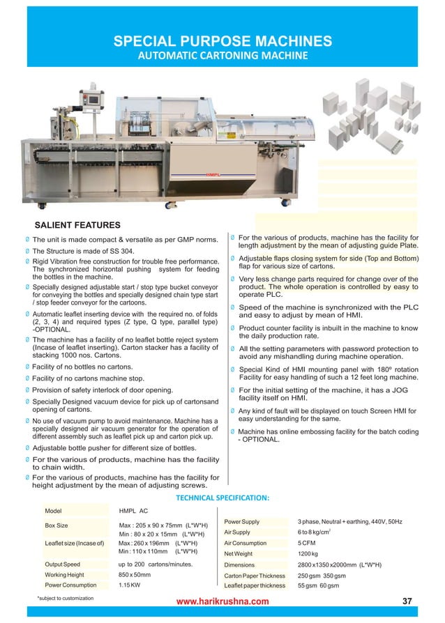 Pharma Liquid Packing Line | PDF