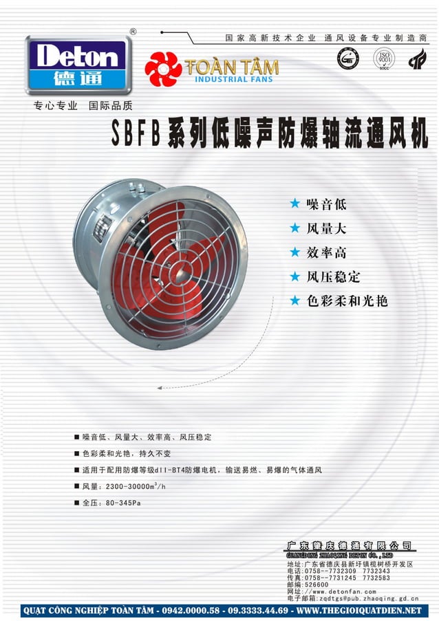 Catalogue quat phong chong chay no deton Deton SBFB | PDF