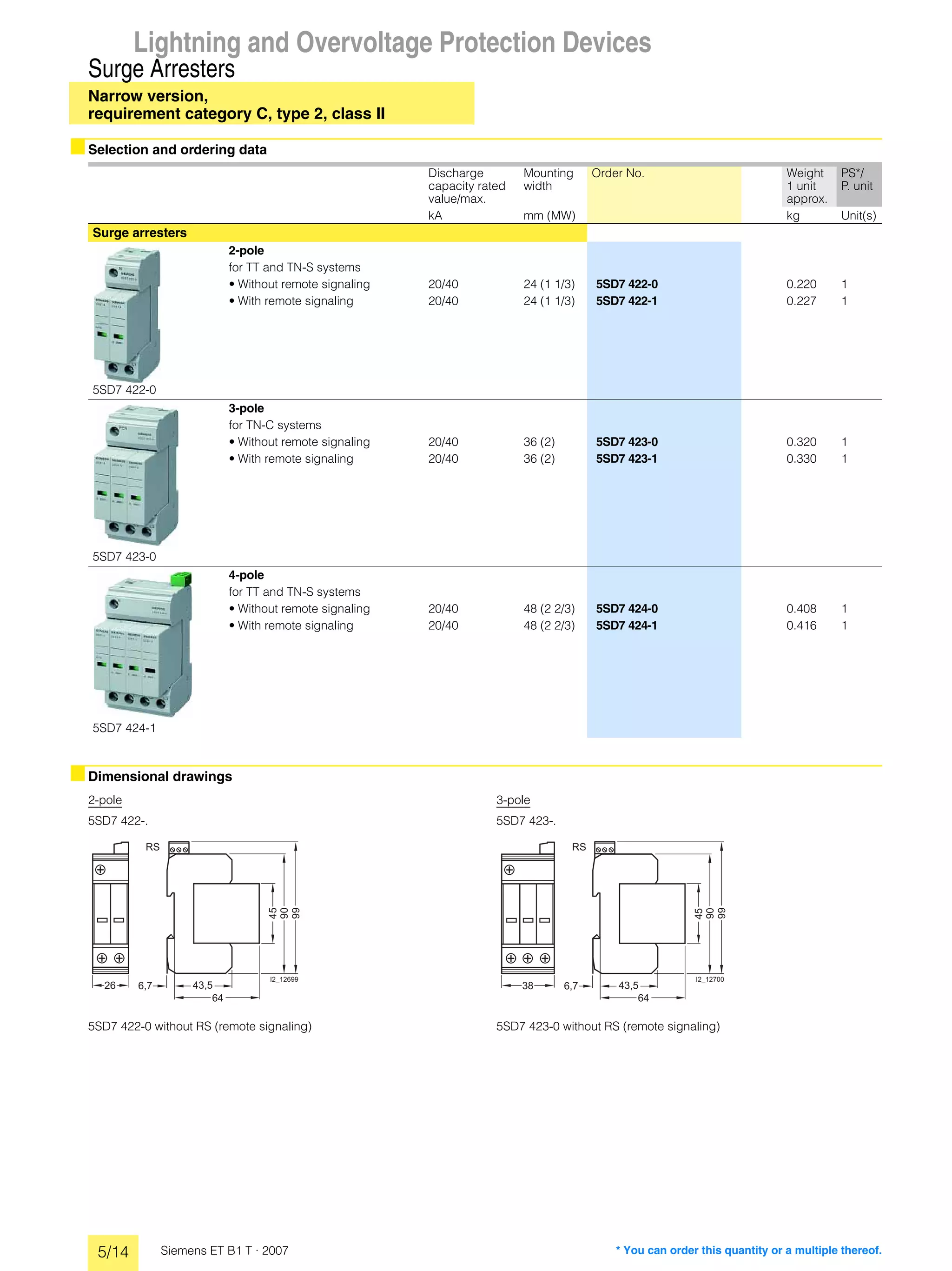 Catalogue siemens lightning and overvoltage protection devices | PDF