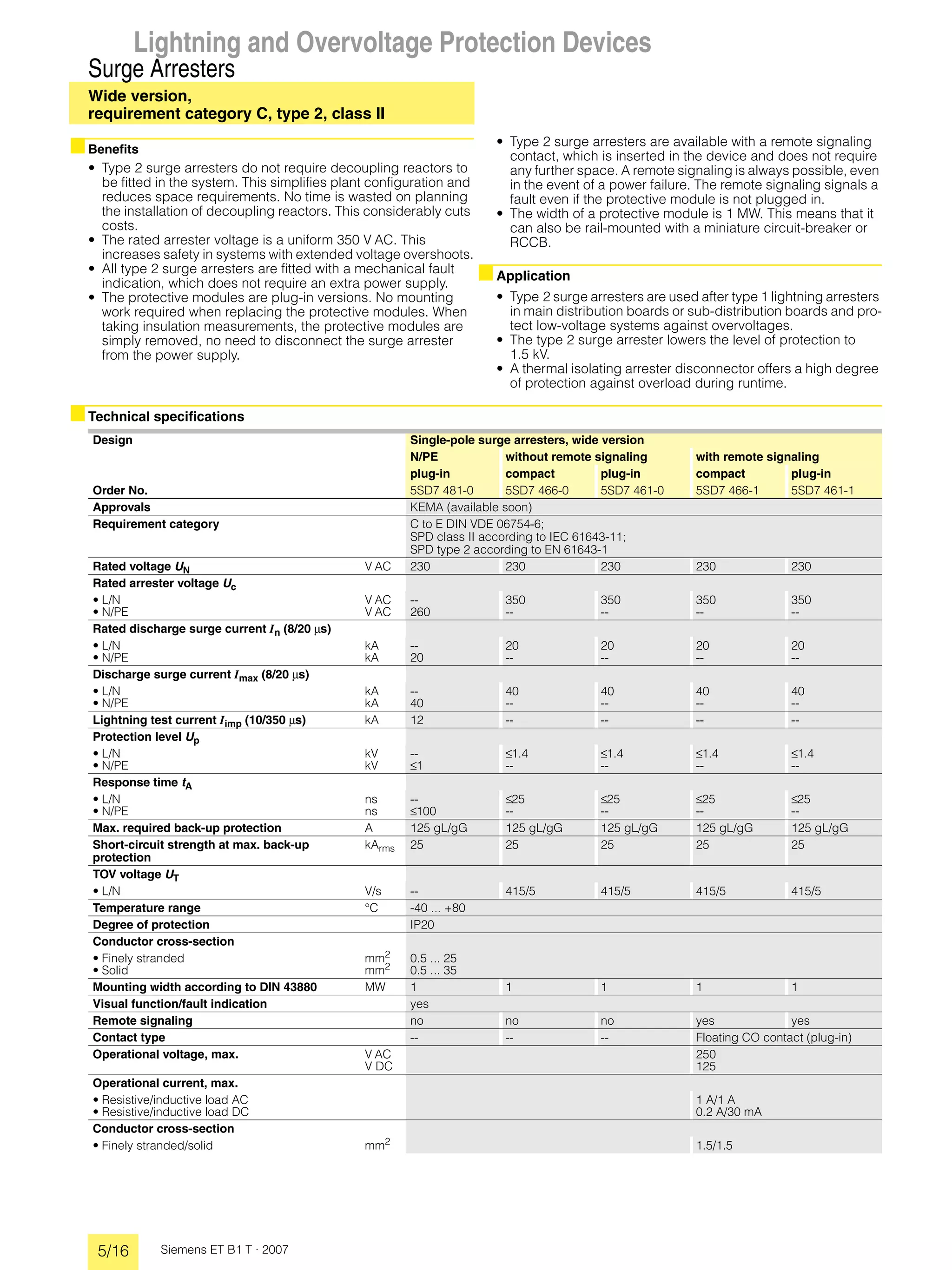 Catalogue siemens lightning and overvoltage protection devices | PDF