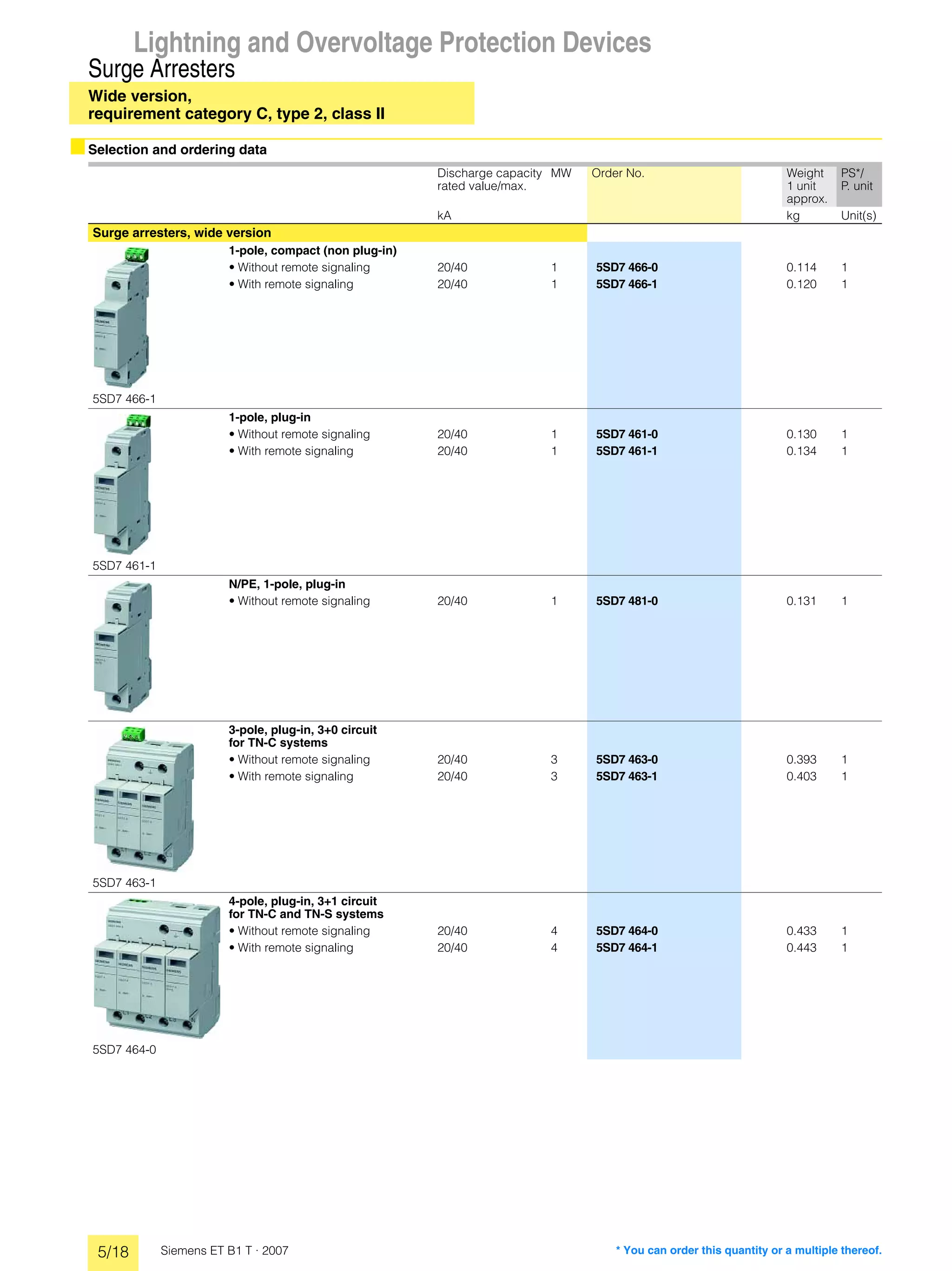 Catalogue siemens lightning and overvoltage protection devices | PDF