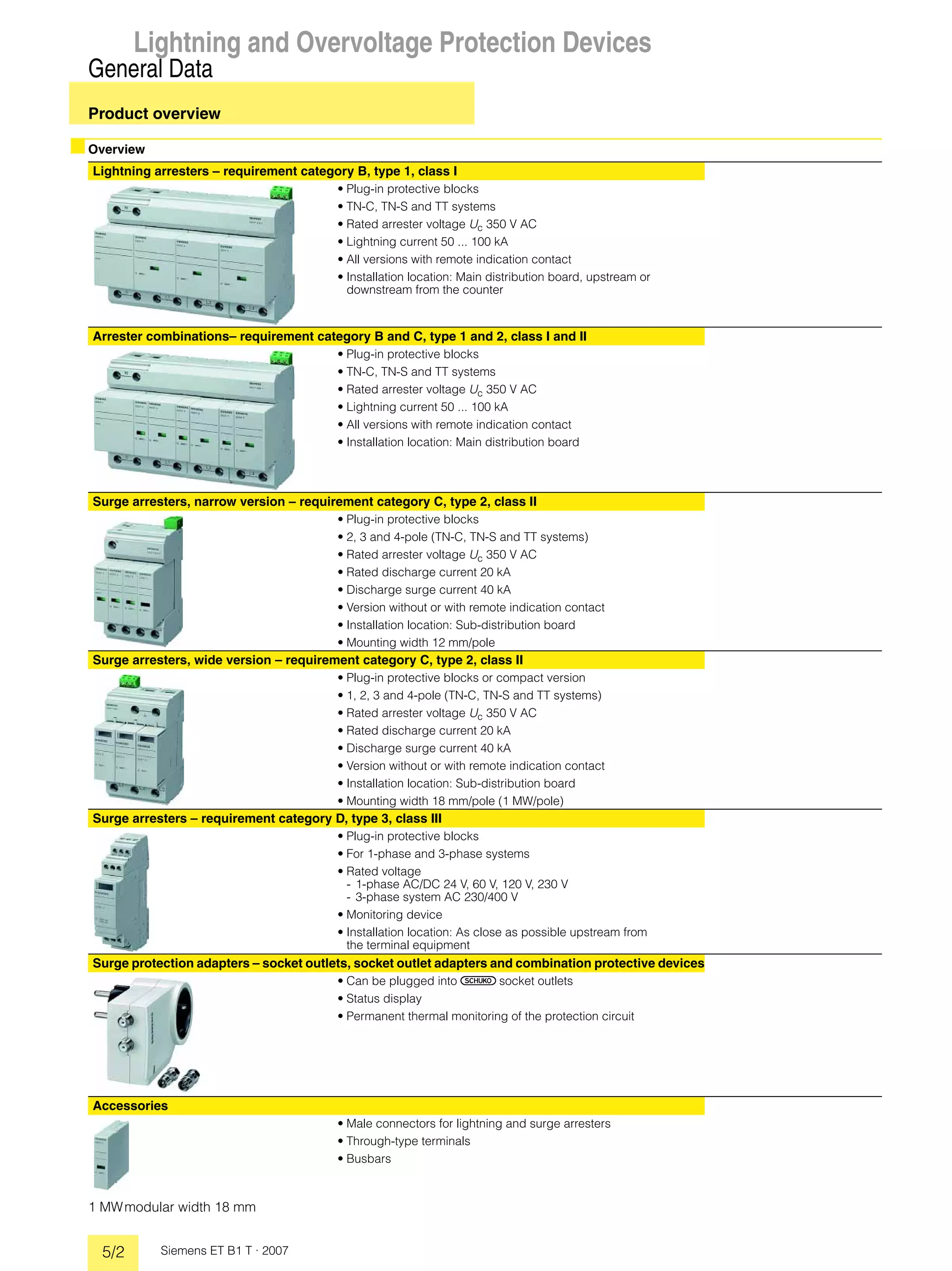 Catalogue siemens lightning and overvoltage protection devices | PDF