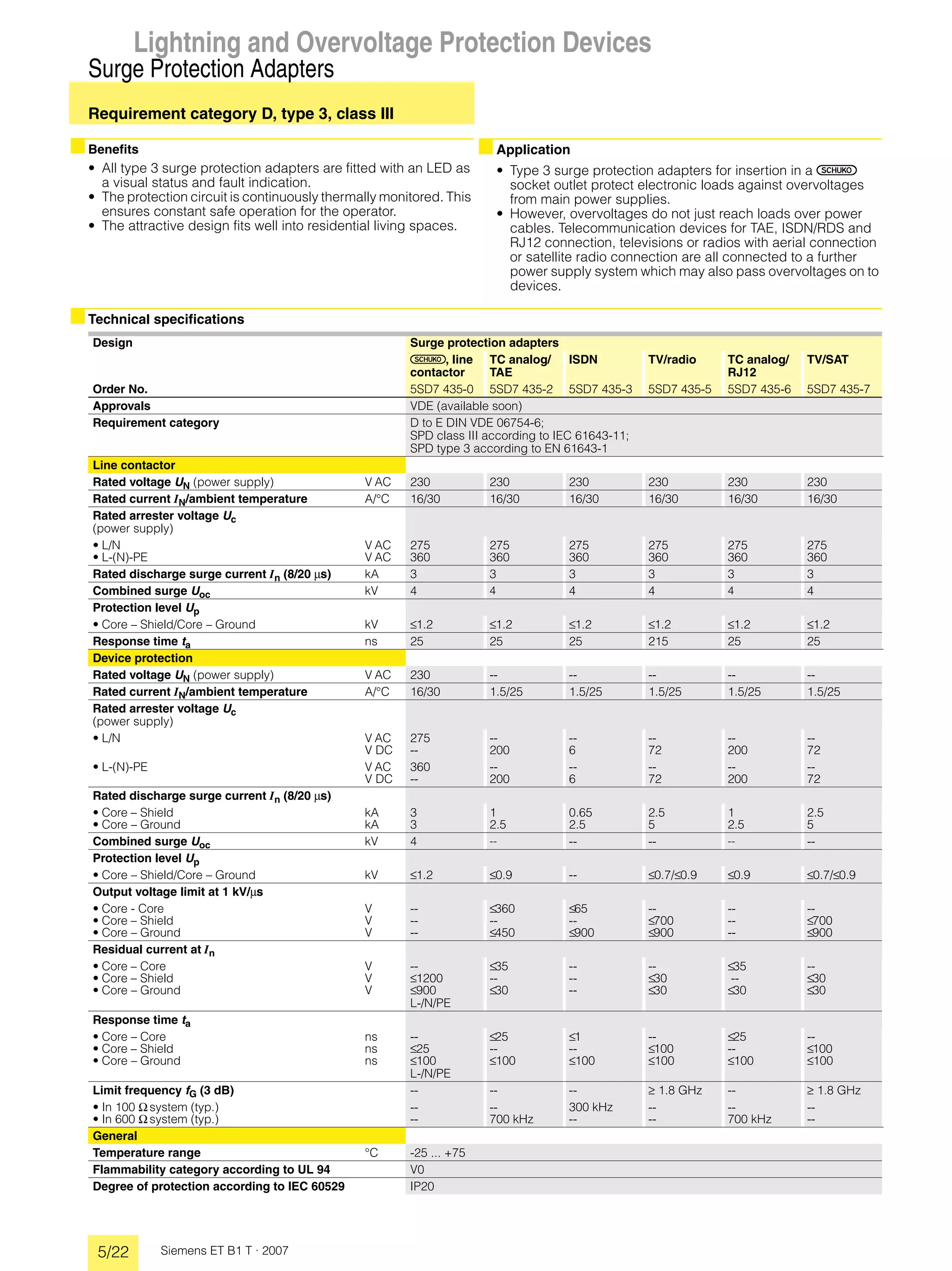 Catalogue siemens lightning and overvoltage protection devices | PDF