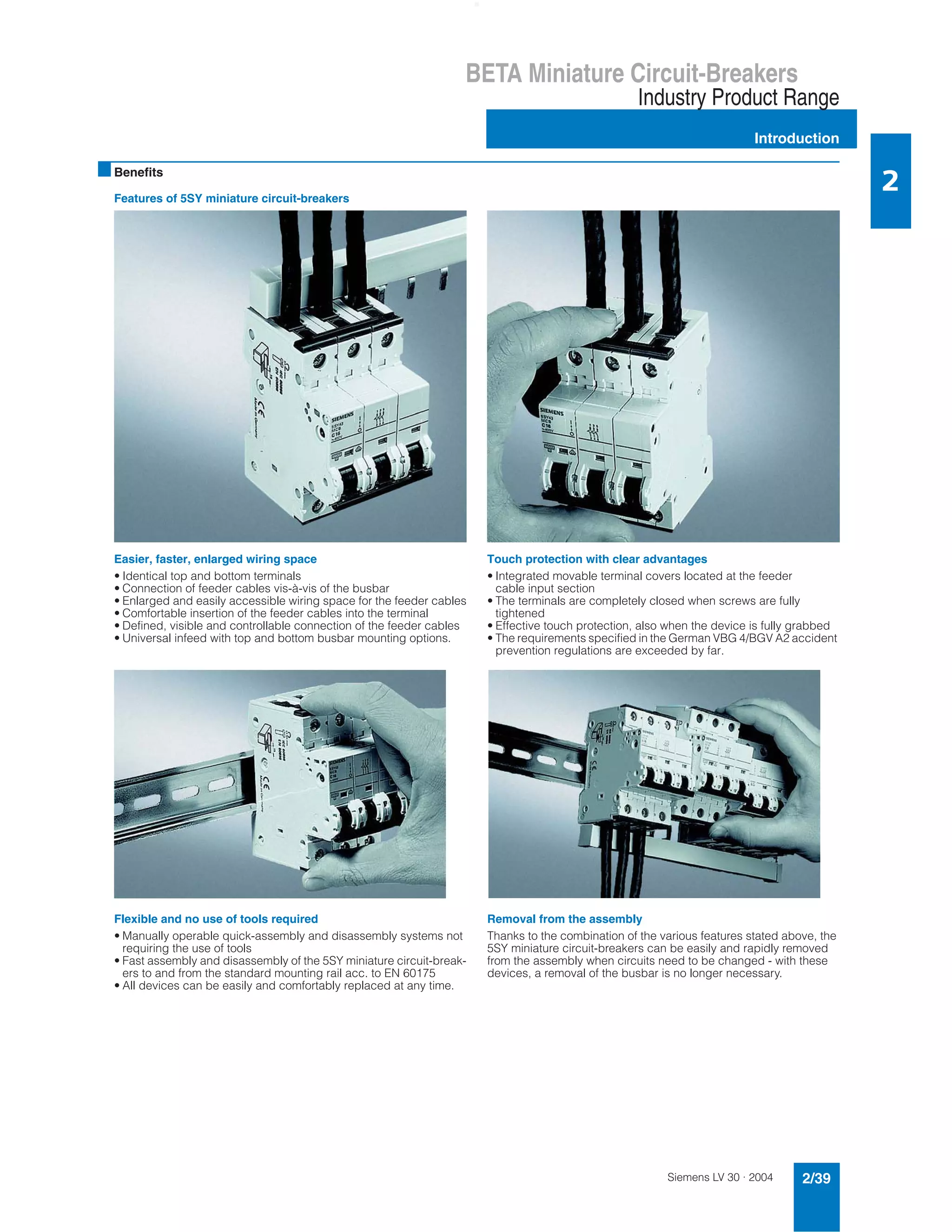 Thông số kĩ thuật siemens MCB 5SY | PDF