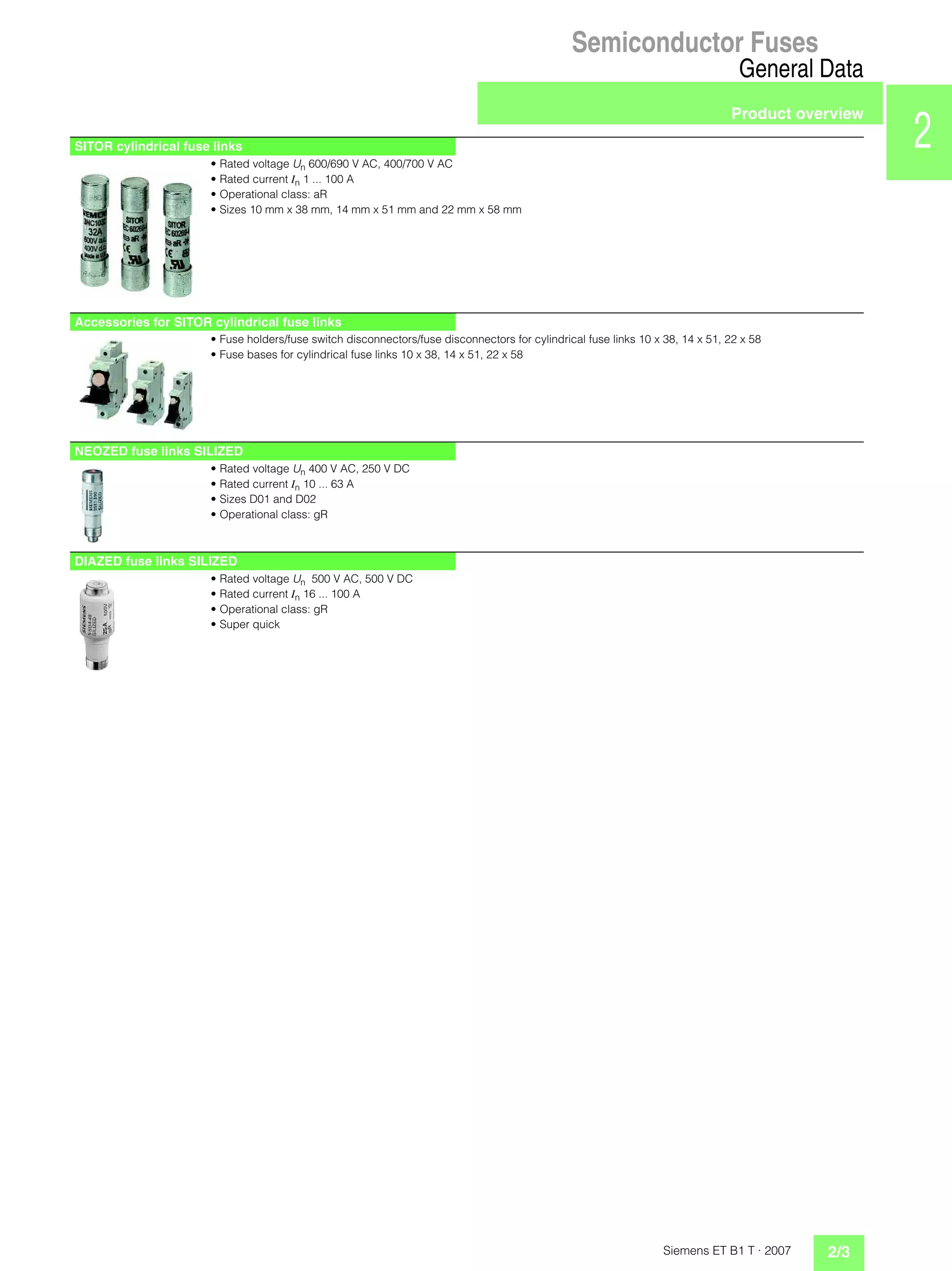 Thông số kĩ thuật siemens-semiconductor fuses | PDF