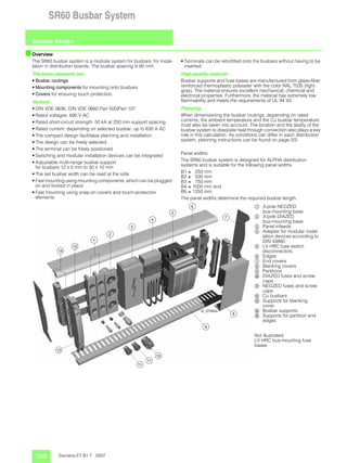 Thông số kĩ thuật siemens-sr60 busbar system | PDF