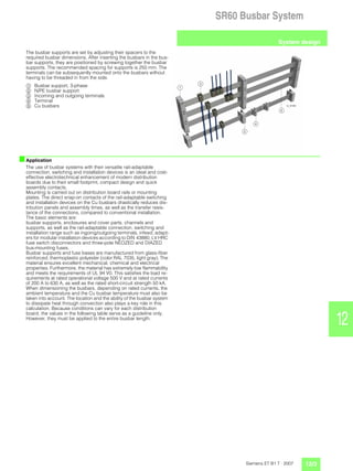 Thông số kĩ thuật siemens-sr60 busbar system | PDF