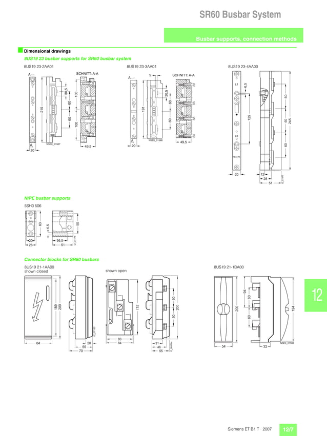 Thông số kĩ thuật siemens-sr60 busbar system | PDF