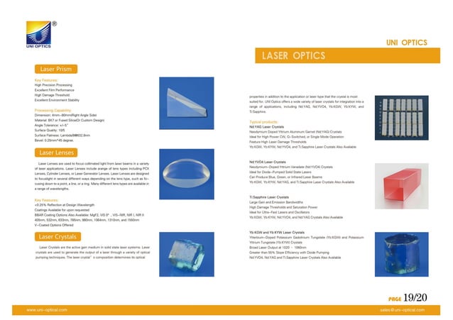 Catalogue -uni optics | PDF