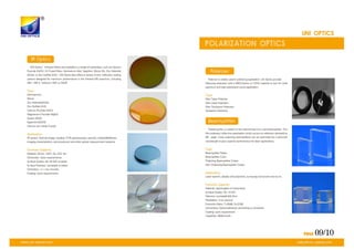 Catalogue -uni optics | PDF