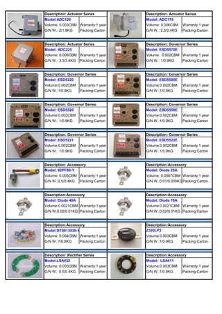 Generator spare parts catalogue | PDF