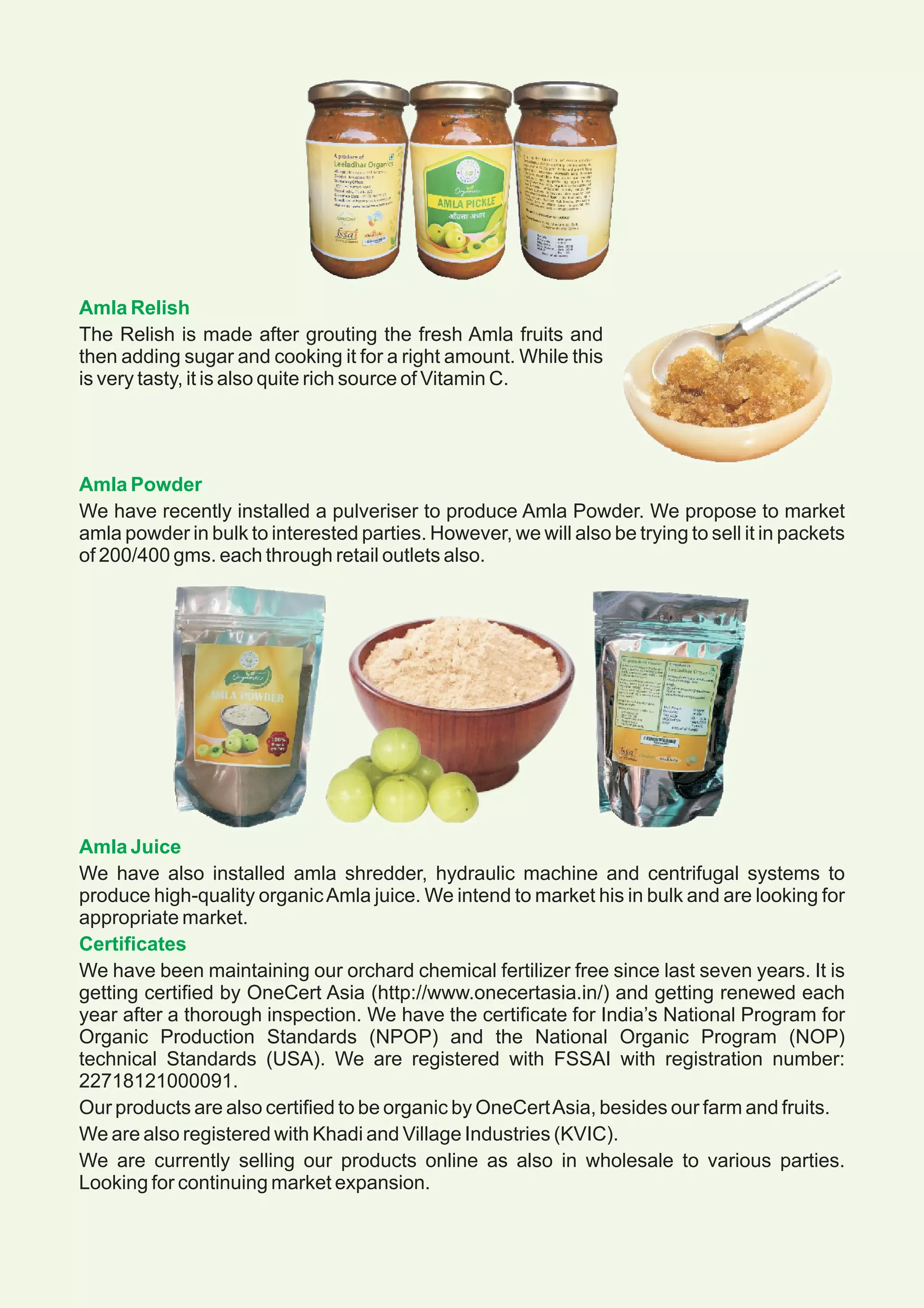 Amla Candy And Murabba By Leeladhar Organics | PDF