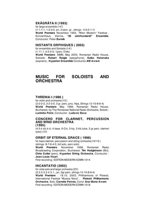 Ana-Maria AVRAM: Catalog of works | PDF