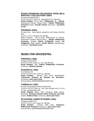 Ana-Maria AVRAM: Catalog of works | PDF