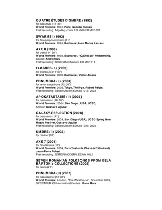 Ana-Maria AVRAM: Catalog of works | PDF