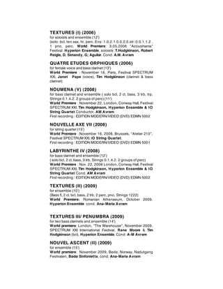 Ana-Maria AVRAM: Catalog of works | PDF
