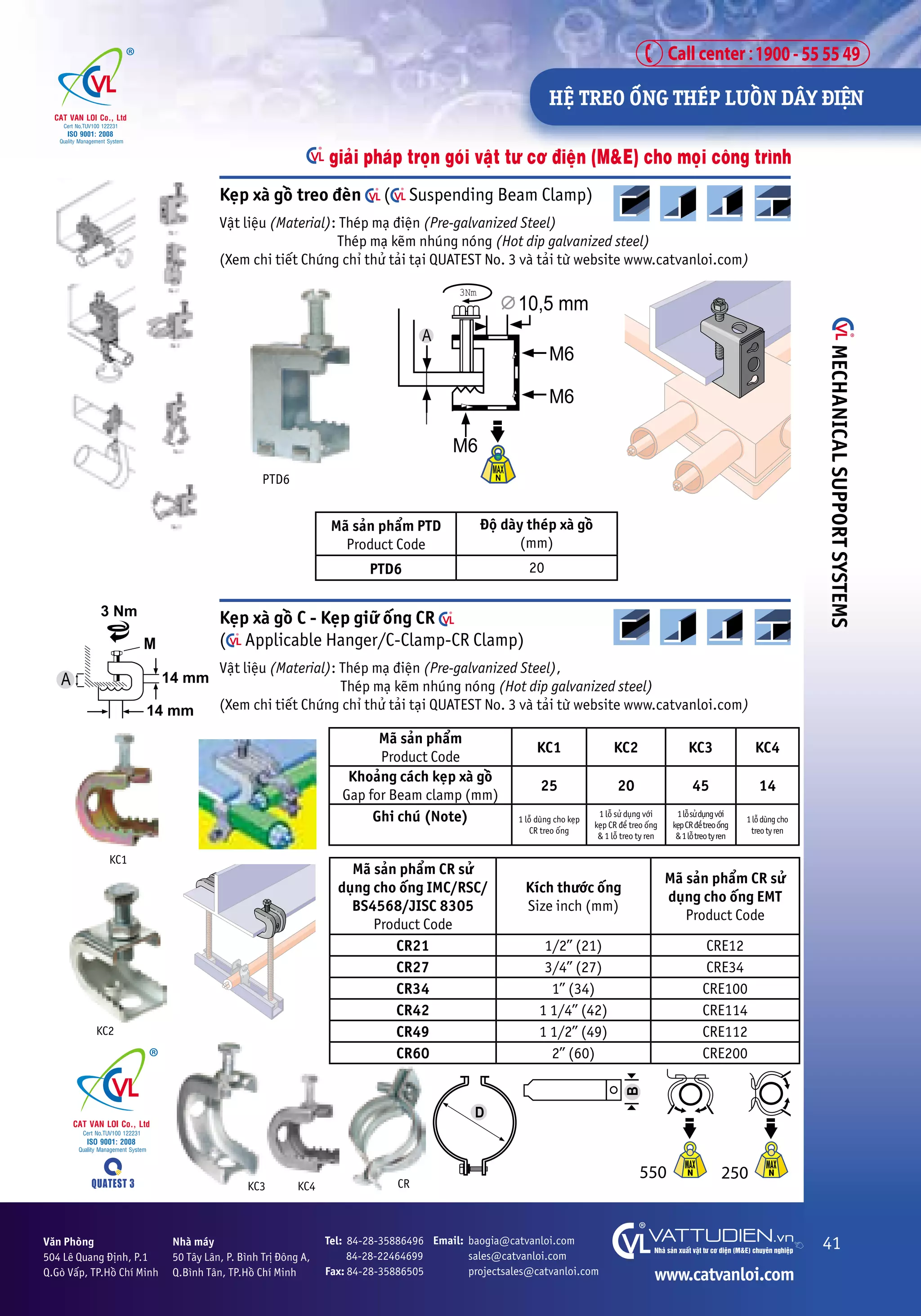 Catalogue cat van loi steel gi conduit ong thep luon day dien steel ...