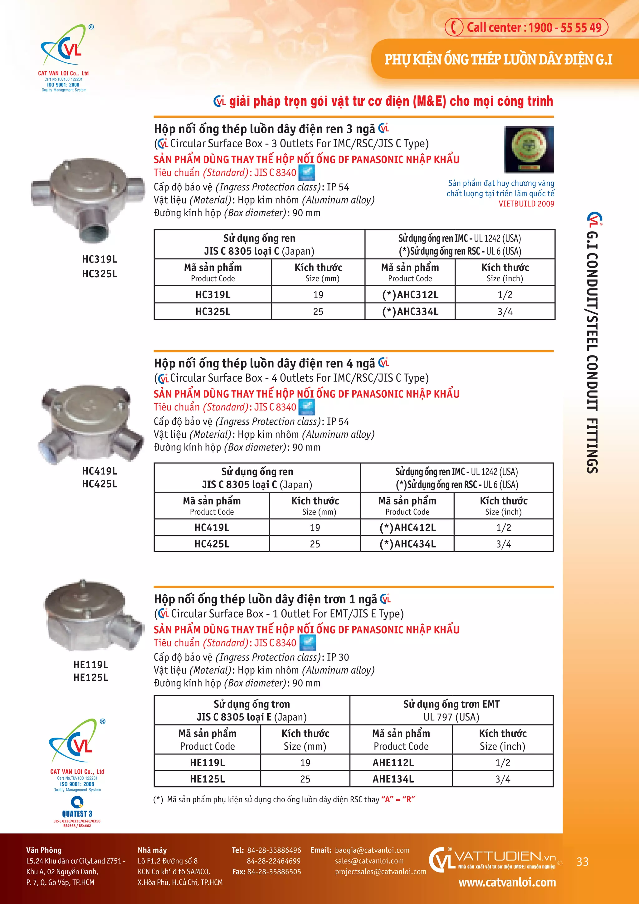 Catalogue Cat Van Loi 2017 for Steel conduit - flexible conduit - ong ...
