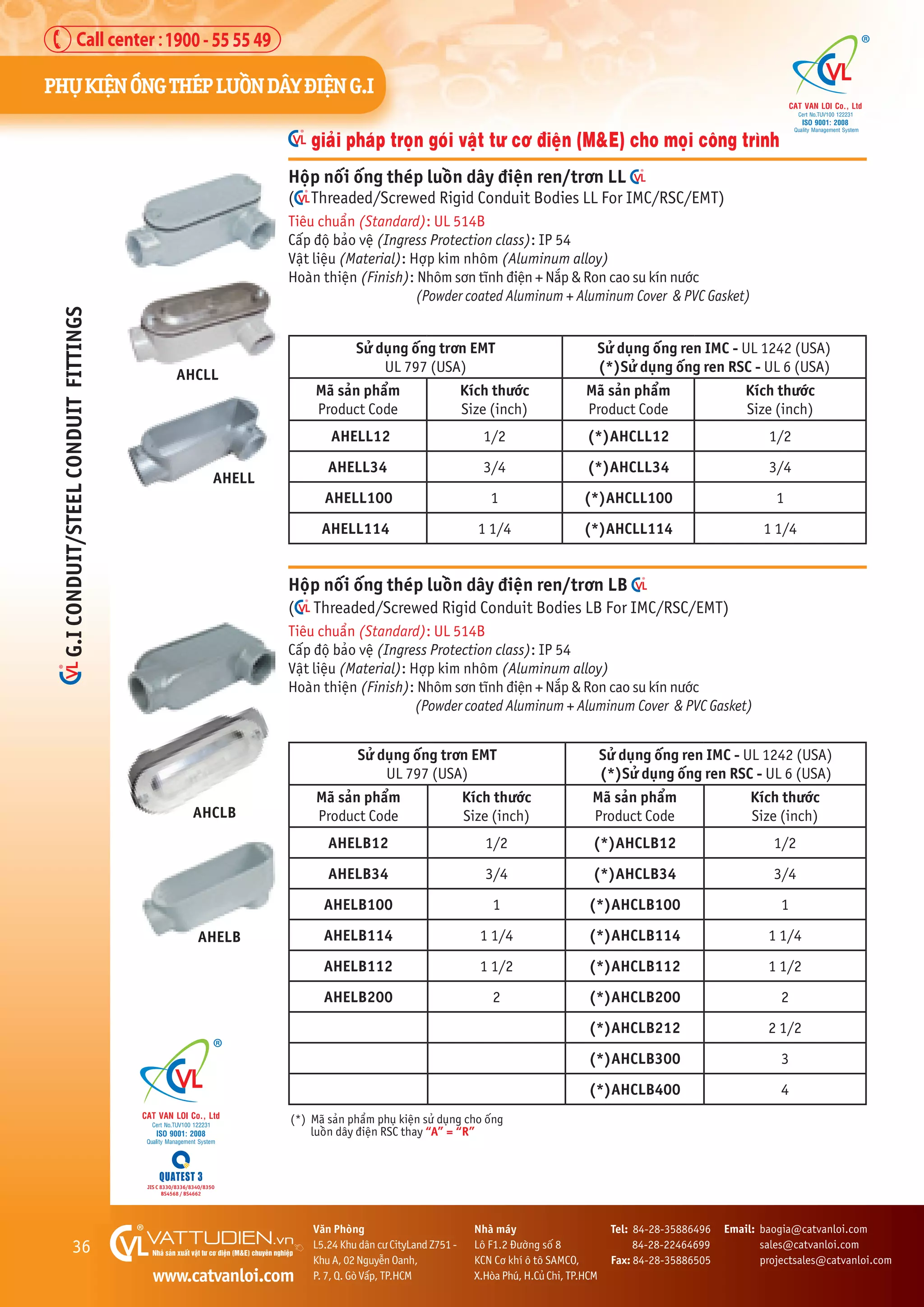 Catalogue Cat Van Loi 2017 for Steel conduit - flexible conduit - ong ...