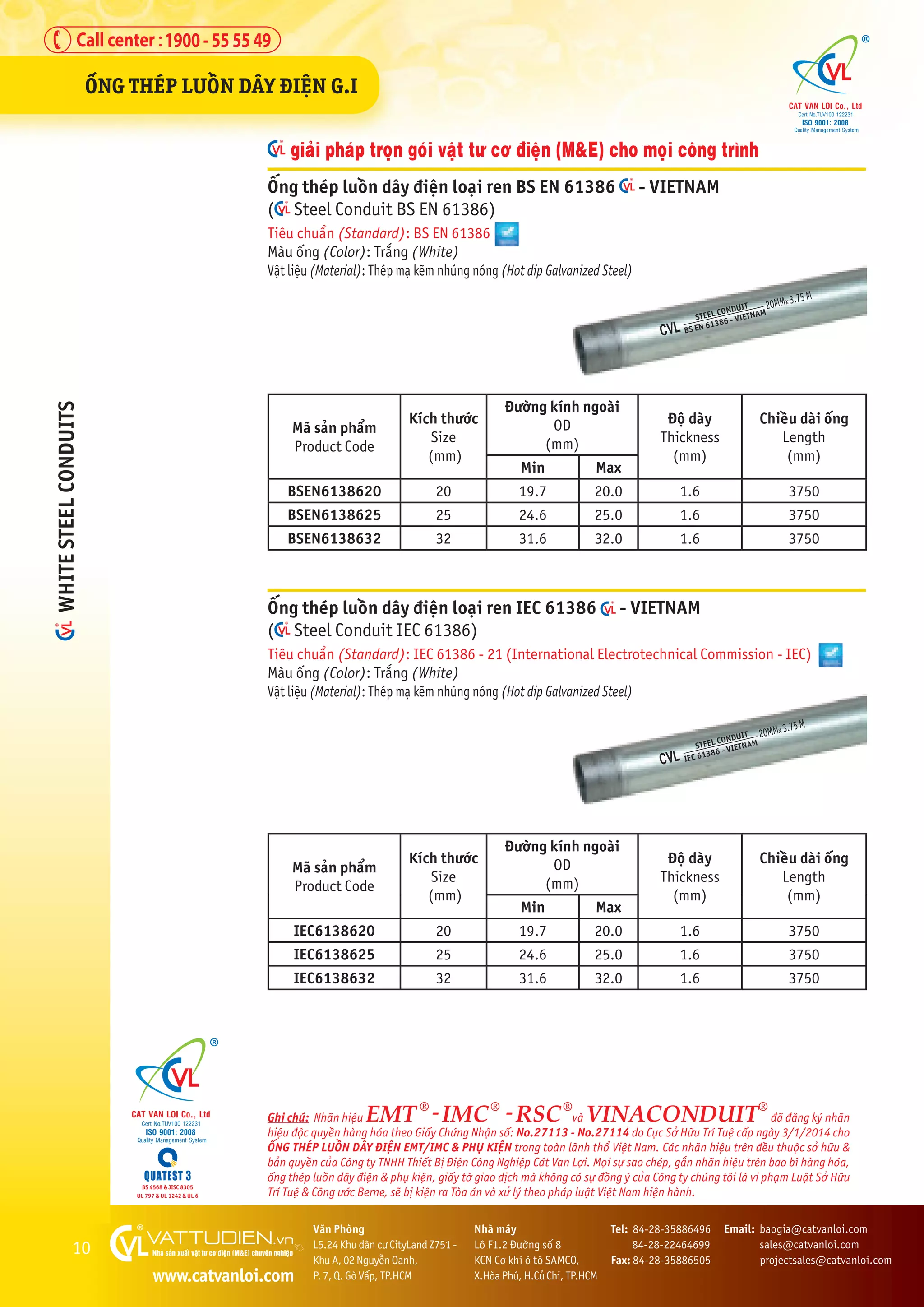 Catalogue cvl steel conduit flexible conduit - ong luon day dien gi ...
