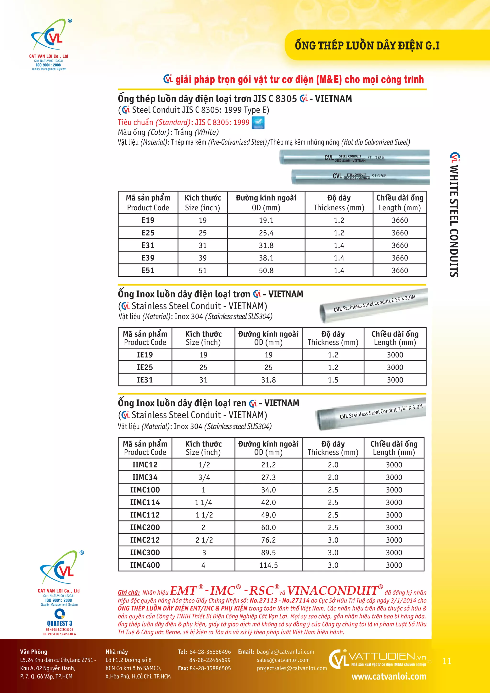 Catalogue cvl steel conduit flexible conduit - ong luon day dien gi ...