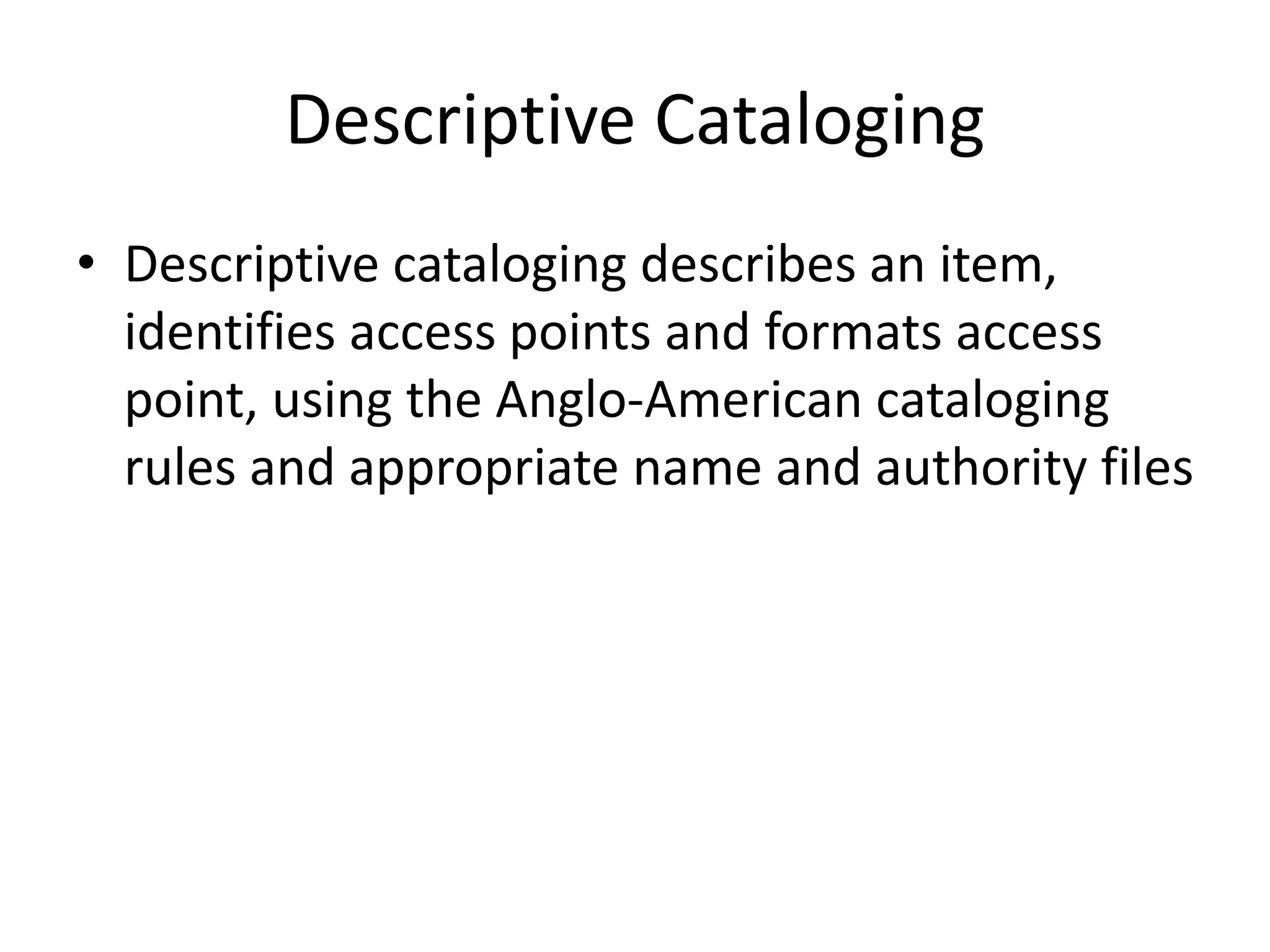 Catalogue objective, purpose, functions | PPTX