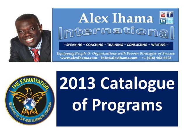 Catalogue Of Programs (Alex Ihama International) | PPTX | Non-Profit ...