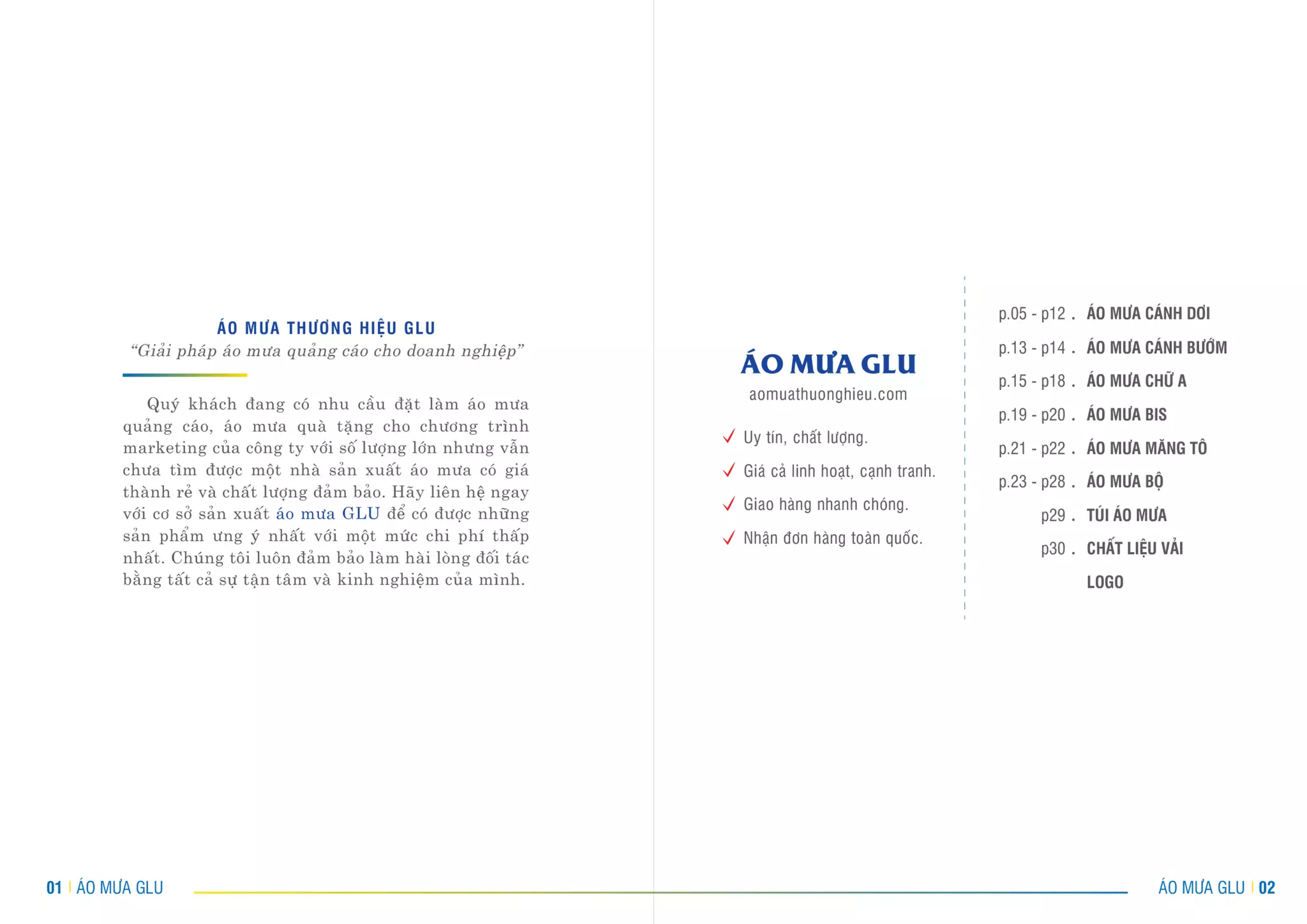 Catalogue Áo Mưa GLU | PDF