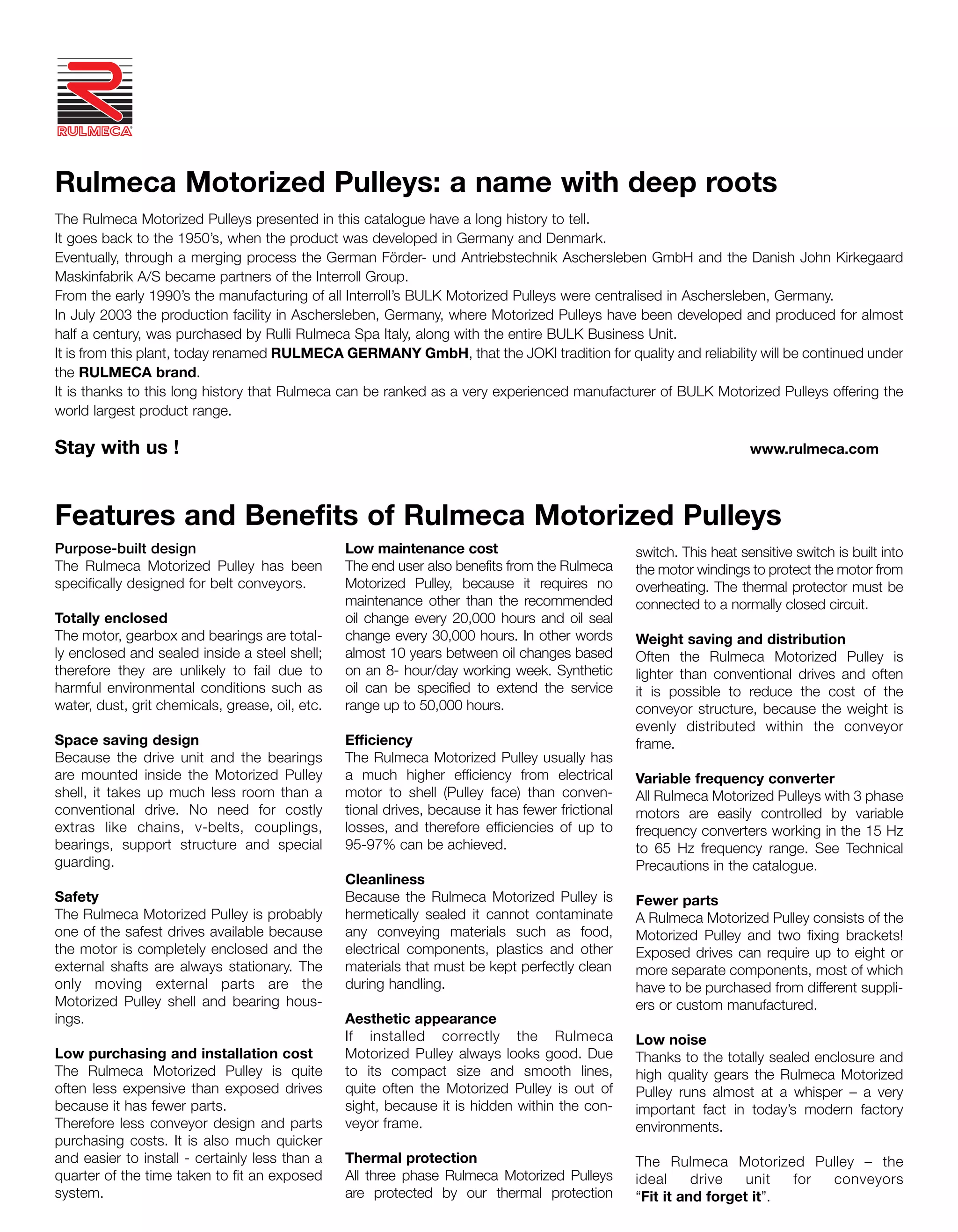 Catalogue rời tang động cơ Rulmeca | PDF