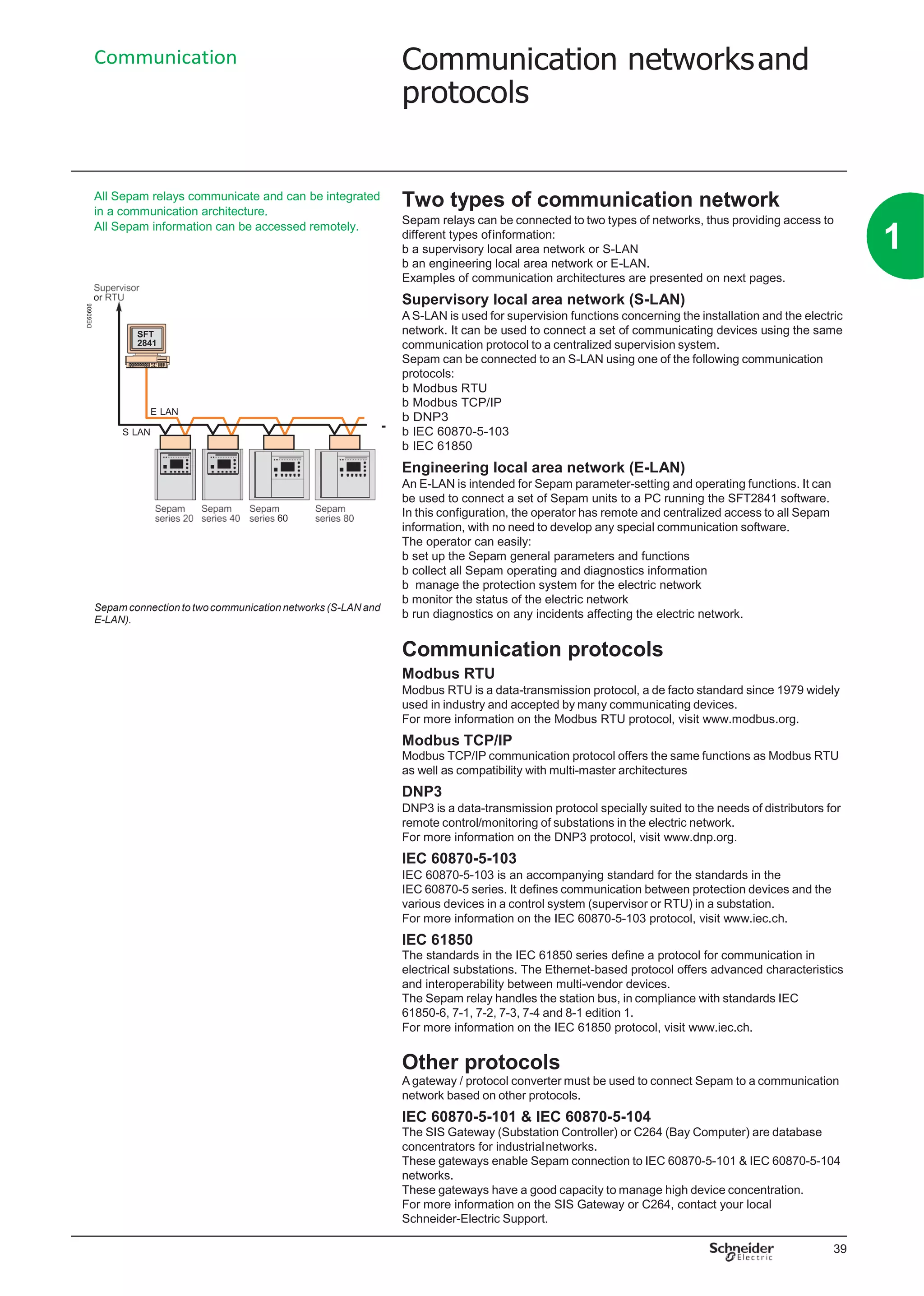 Catalogues sepam 20 40 60 80 | PDF