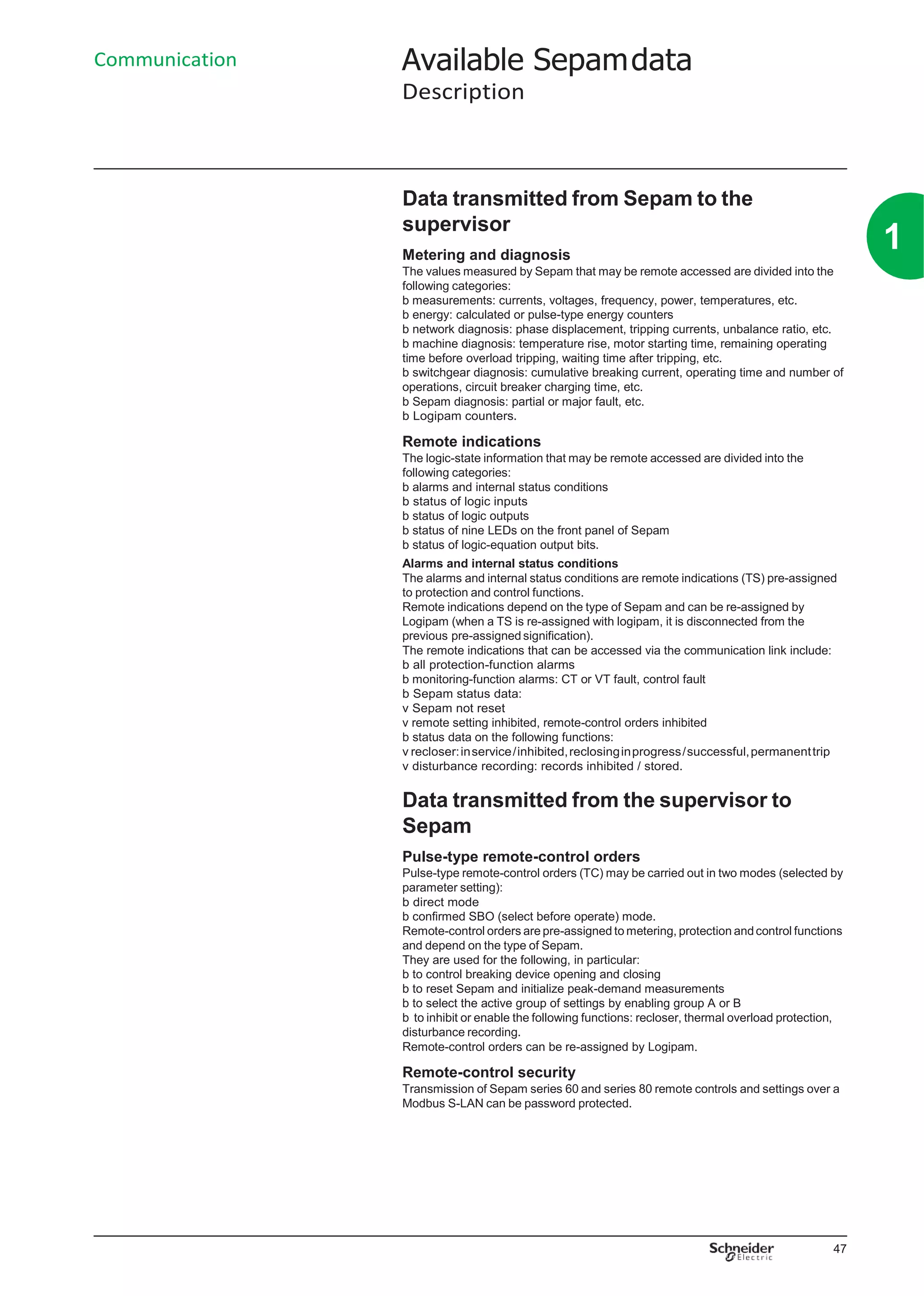 Catalogues sepam 20 40 60 80 | PDF