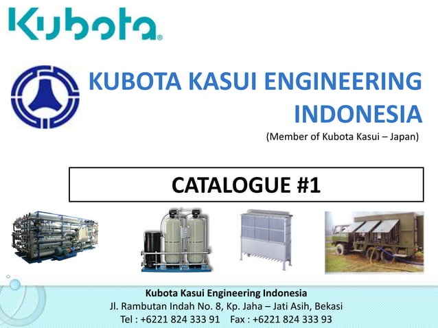 Kubota Kasui Catalog | PPTX | Business | Business and Finance
