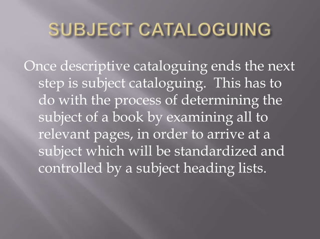 Cataloguing and classification | PPTX