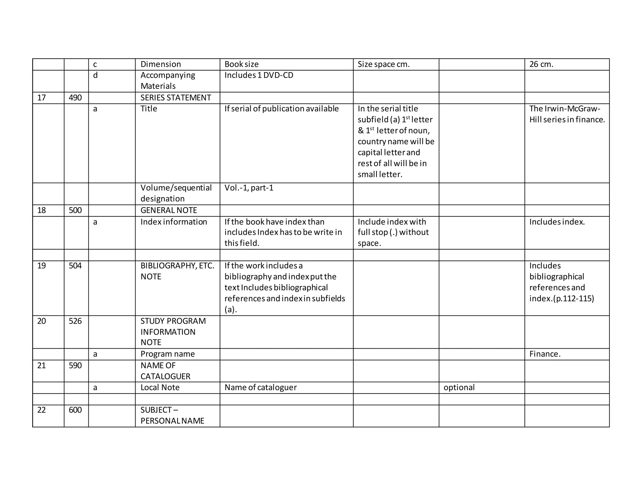 Cataloguing guide for new entry | DOCX | Desktop Publishing | Computer ...